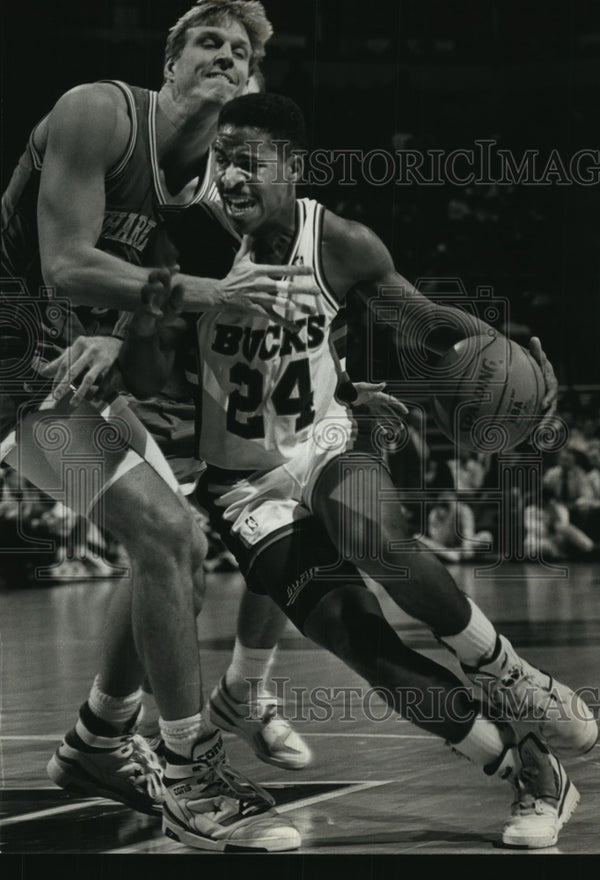 1990 Press Photo Milwaukee, Jay Humphries and Charlottes Stuart Gary ...
