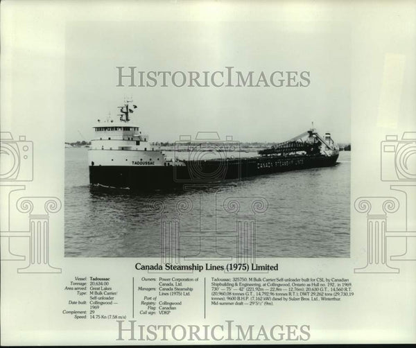 1975 Press Photo The ship Tadoussac of Canada Steamship Limes Limited ...