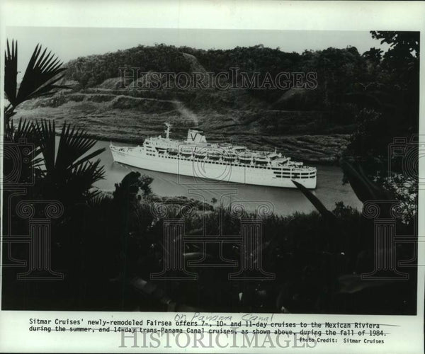 1986 Press Photo luxury liner Fairsea of Sitmar cruise line in Panama ...