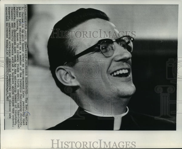 1967 Press Photo Rev. Charles E. Curran reinstated at Catholic Univers ...