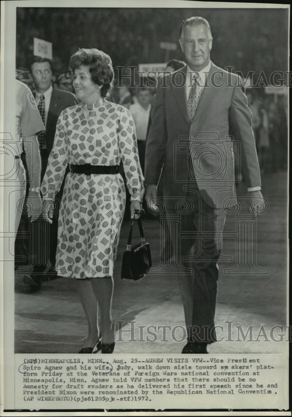 1972 Press Photo Vice President Agnew gives speech at VFW event in Min ...