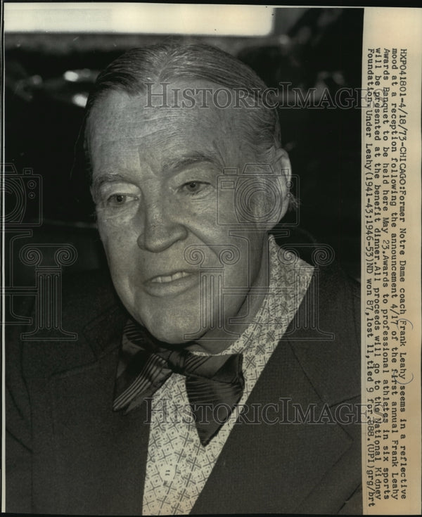 1973 Press Photo Former Notre Dame coach Frank Leahy in Chicago - mjw0 ...
