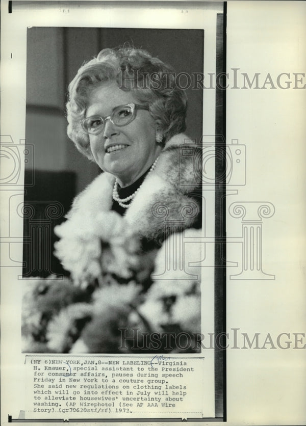 1972 Virginia H. Knauer, consumer affairs, speaks in New York ...