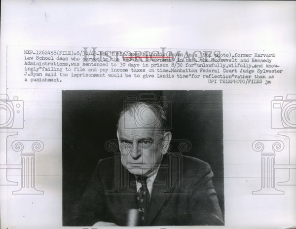 1963 Former Harvard Law School Dean James M. Landis In New York ...