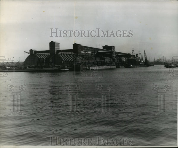 1944 Press Photo General view of the Potash Sheds at Antwerp, Belgium ...