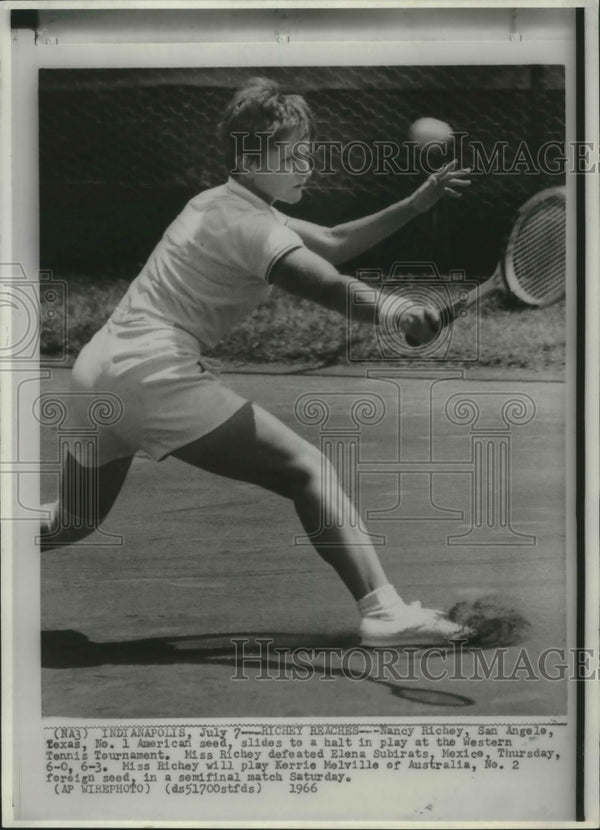1966 Press Photo Nancy Richey at Western Tennis Tournament, Indianapol ...