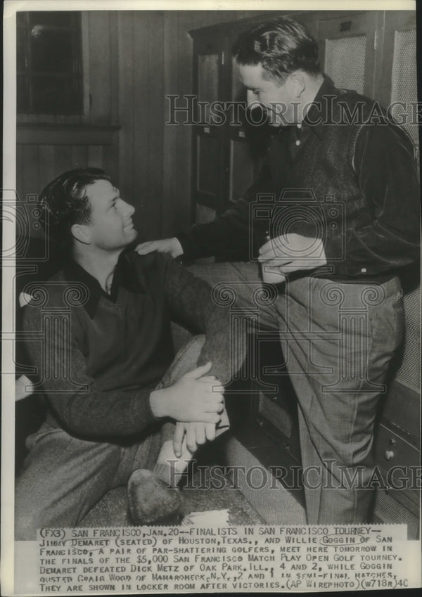 1940 Press Photo Golfers Jimmy Demaret & Willie Goggin talking in San ...