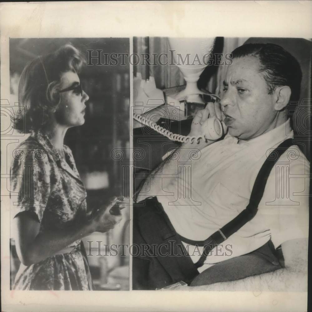 1958 Pianist Oscar Levant & his wife June - Historic Images