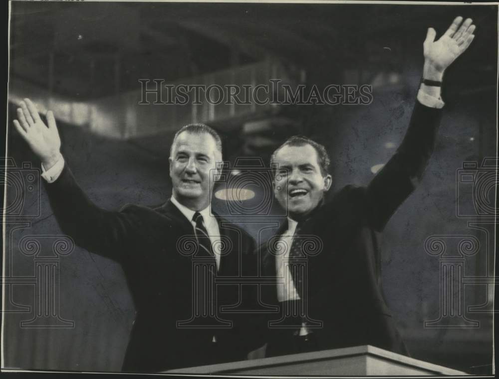 1968 Richard Nixon and Spiro Agnew on presidential campaign. - Historic ...