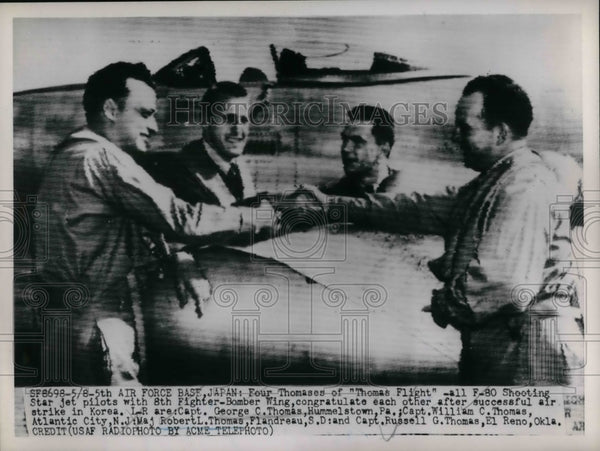 1951 Press Photo Capt. George C. Thomas, Capt. William C. Thomas, Maj ...