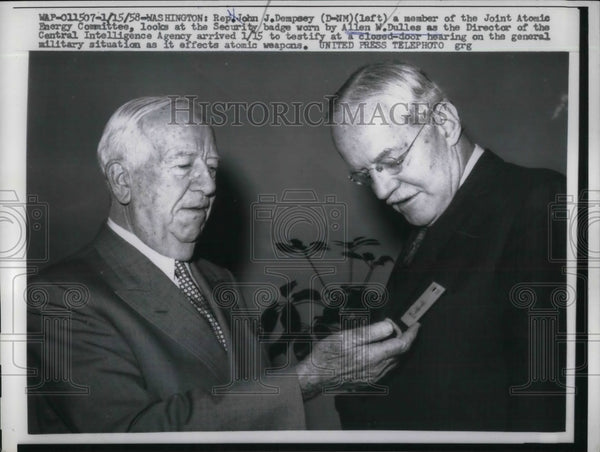 1958 Press Photo Rep. John Dempsey and Allen Dulles - nea30243 ...