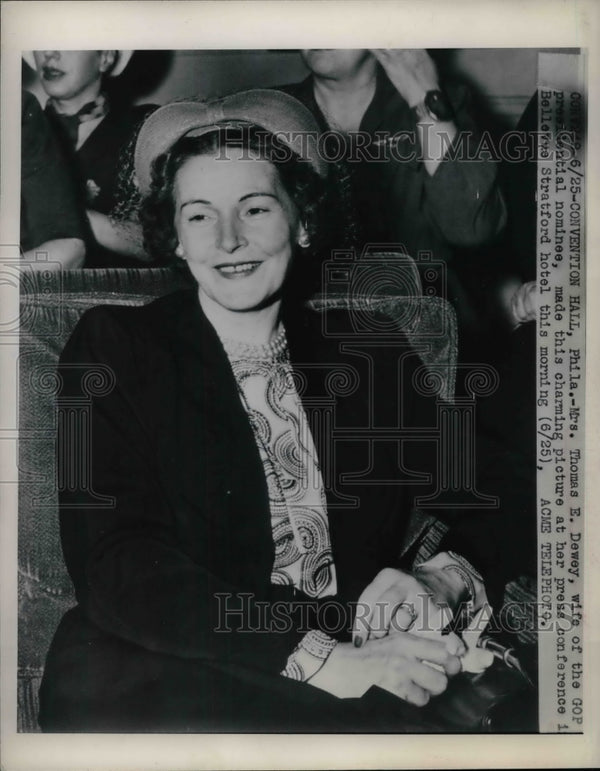 1948 Press Photo Mrs Thomas Dewey Wife of Presidential Nominee - nea31 ...