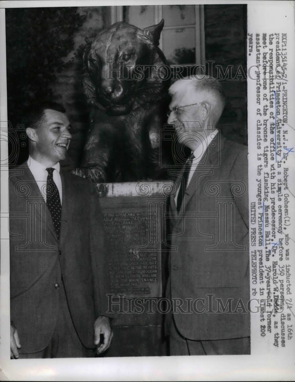 1957 Press Photo Dr. Robert Goheen & Dr. Harold Dodds At Princeton Uni ...