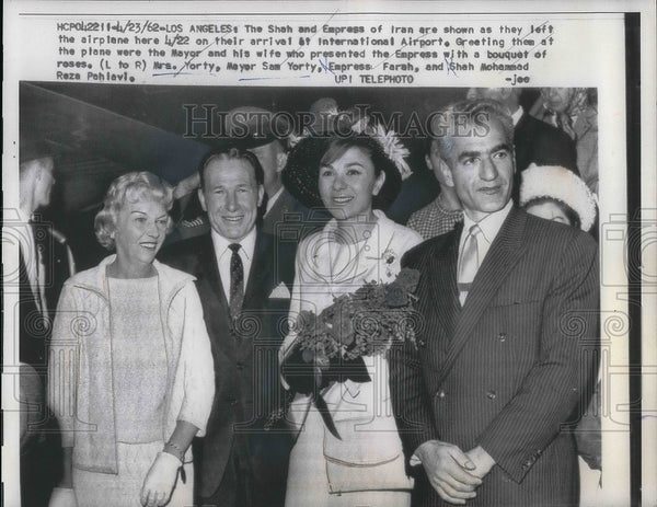 1962 Mayor Sam Yorty & Wife Mrs. Yorty Meyer Greeted At Airport ...