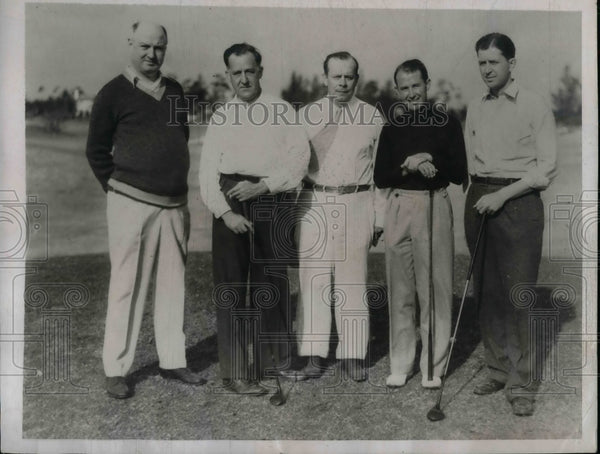 1936 Press Photo James Farley, Stephen Early, G. Allen, P. Runyan, H ...