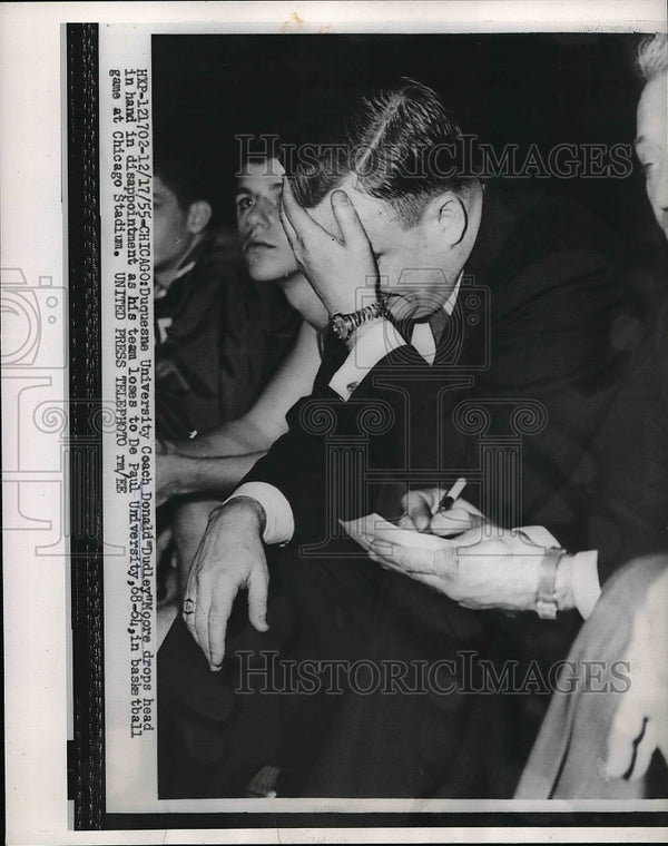 1955 Donald Dudley Moore Coach Duquesne University Loses To De Paul ...