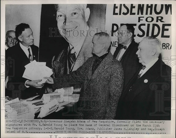 1952 Governor Sherman Adams & Mr. E. Harold During Campaign - Historic ...