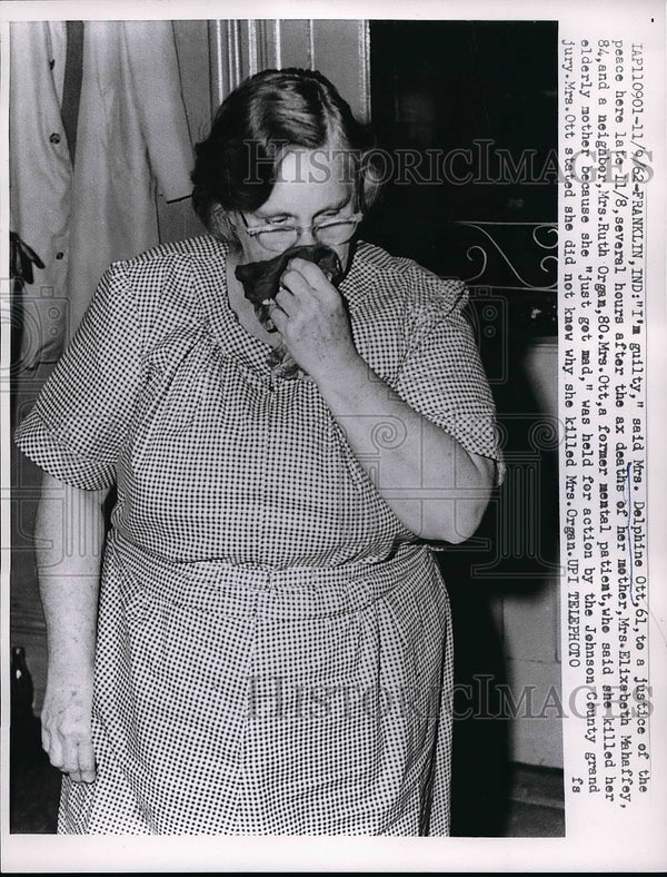 1962 Mrs Delphine Ott after pleading guilty to Murder of her mother ...