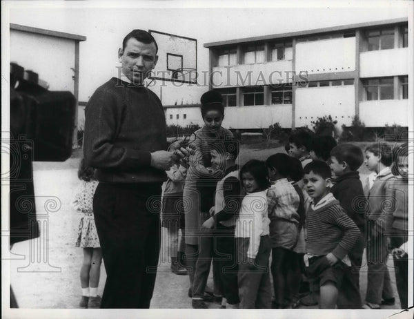 1963 Actor John J. Desmond Standing Outside With Students - Historic Images