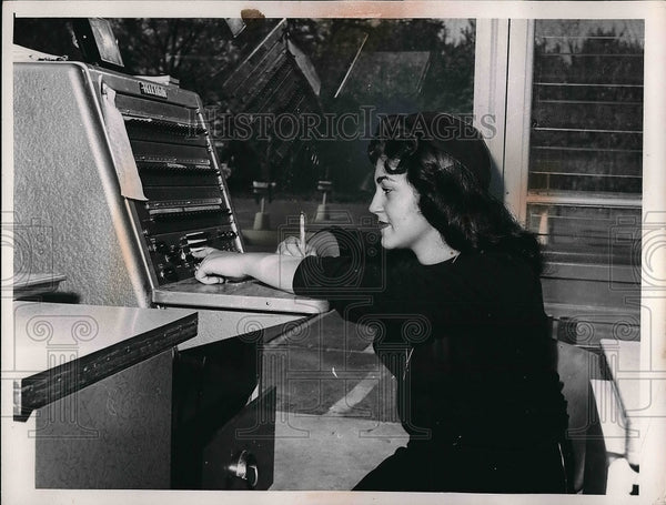 1956 Jessie Von Ness at switchboard - Historic Images