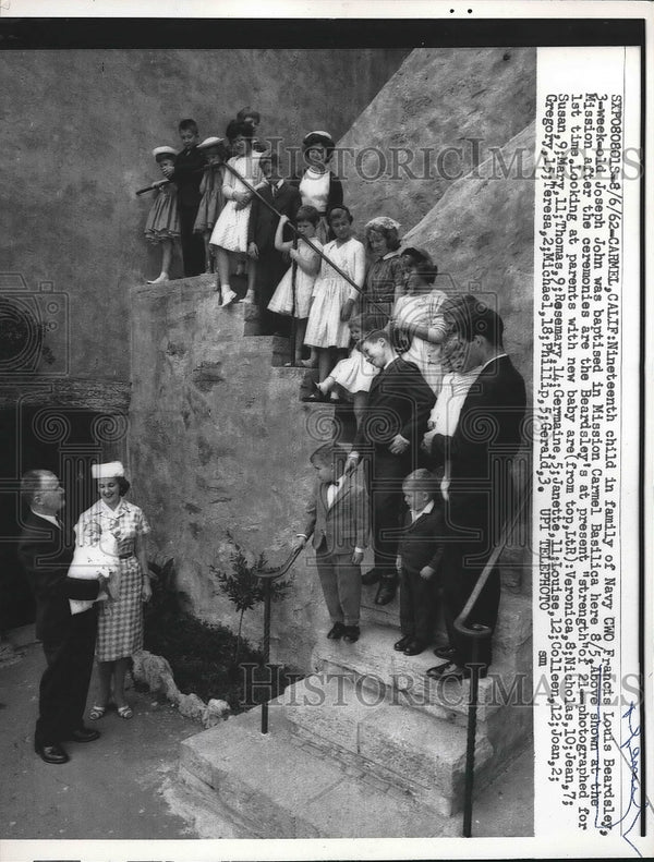 1962 Francis Louis Beardsley Family Baptize 19th Child - Historic Images