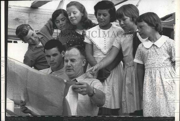 1961 Francis Beardsley Son Michael Look At Plans For Home Expansion ...