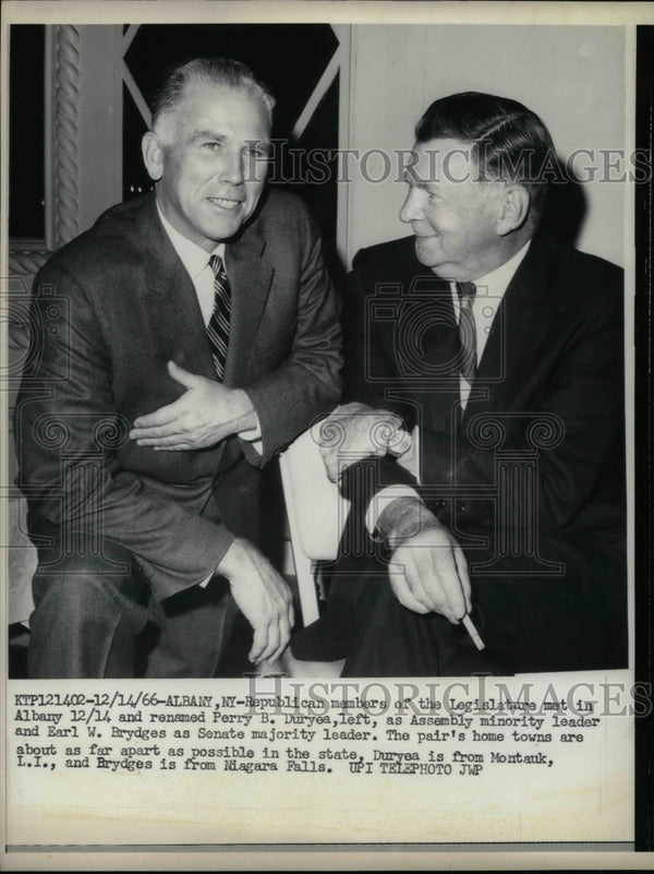 1966 Repulicans Perry Duryea & Earl Brydges of NY - Historic Images
