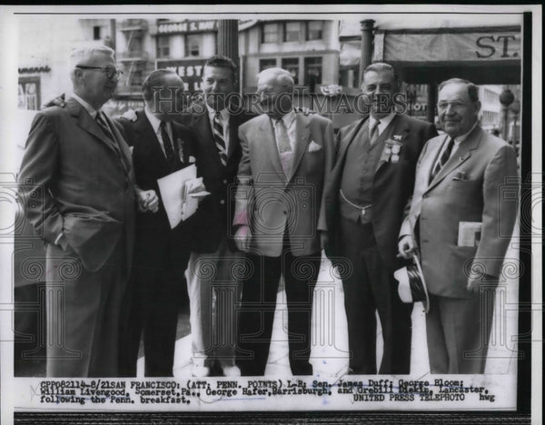 1956 Sen James Duff, Geo Bloom,Wm Livengood,Geo Hafer, G Diekin ...