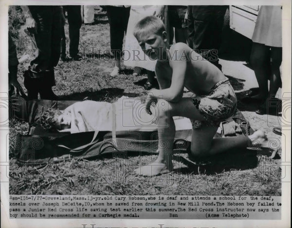 1951 Cary Hobson after saving Joseph DeCoite from drowning - Historic ...