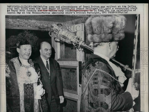 1967 Lord Mayor of London Sir Robert Bellinger, Mayor Erik Jonsson ...