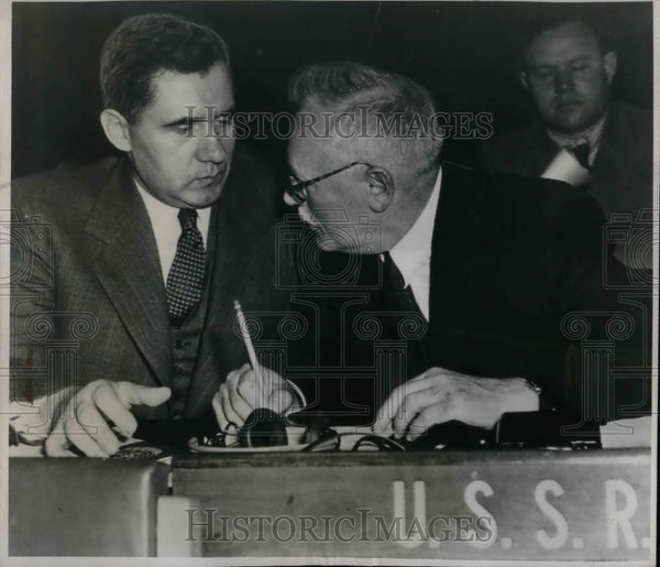 1947 Press Photo Soviet Andrei Gromyko & UN delegate Andrei Vichinsky ...