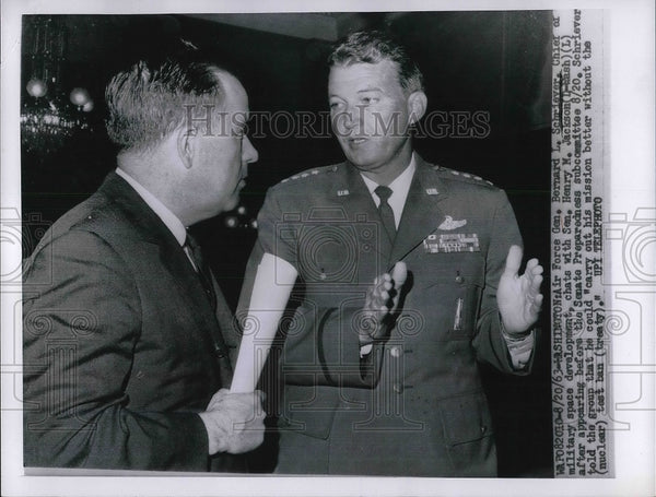 1963 Air Force Gen. bernard L. Schriever Chief of Military Space ...