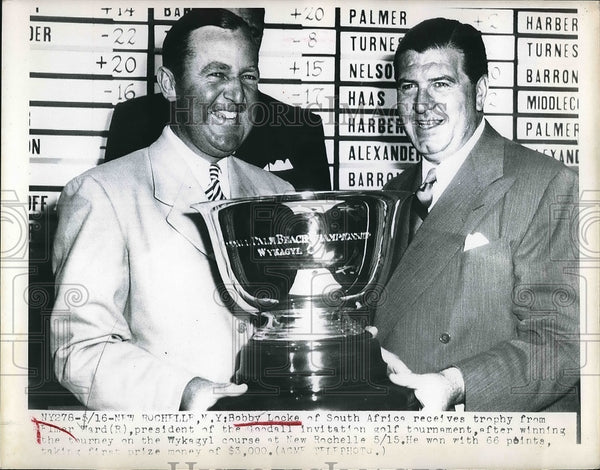 1949 Bobby Locke Receives Trophy from Elmer Ward, Goodall Invitation ...