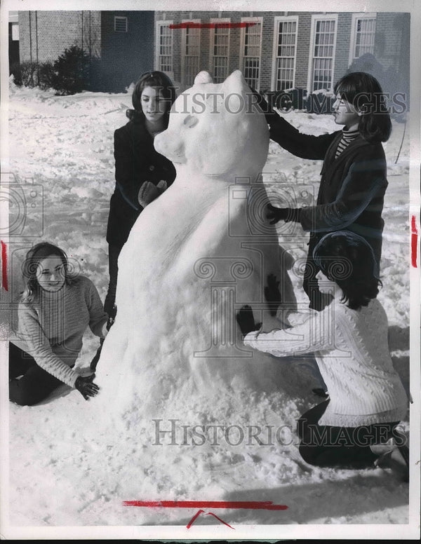 1968 Brush HS , M Pickel,S Vincent,K Rushing, D Doremus & a snowman ...