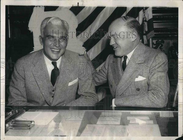 1938 High Commissioner Paul McNutt with Sec. of War Harry Woodring ...