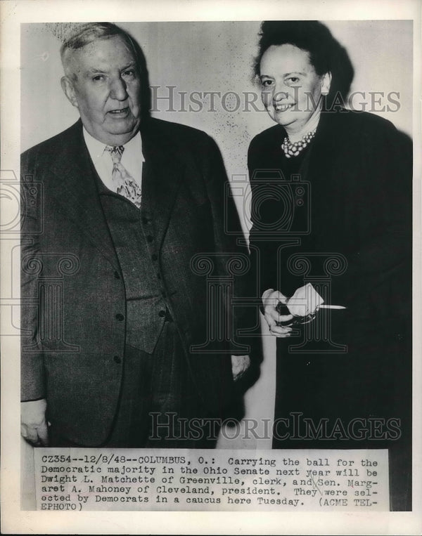 1948 Dwight Matchette and Sen. Margaret Mahoney - Historic Images