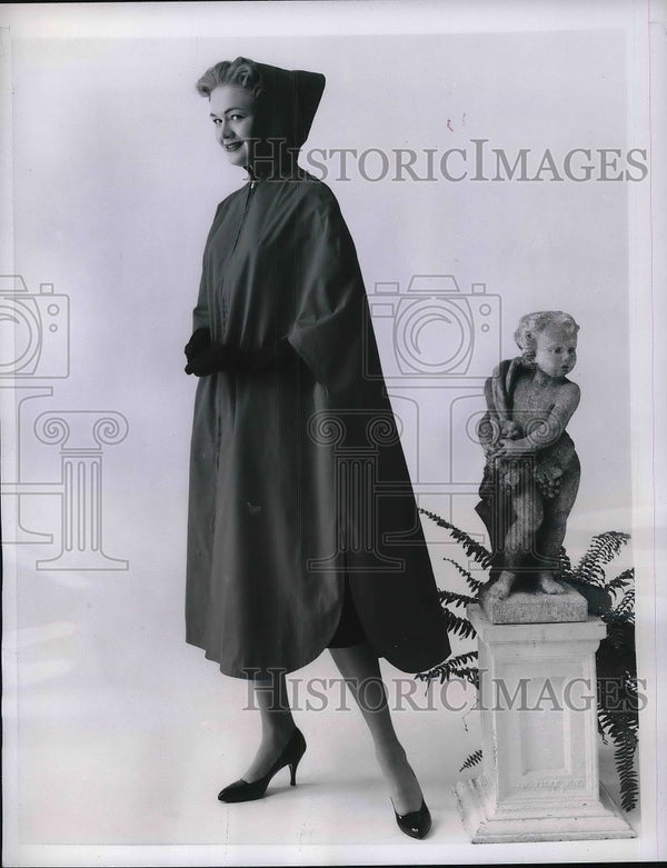 1957 Fashion Model Helen Landon Wearing All Weather Topper - Historic ...