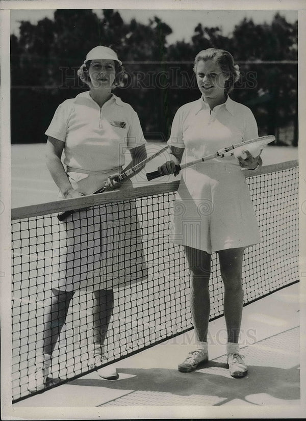 1938 Miss Barbara R. Nields & Mrs. John R. Drexel Jr. During Tennis ...