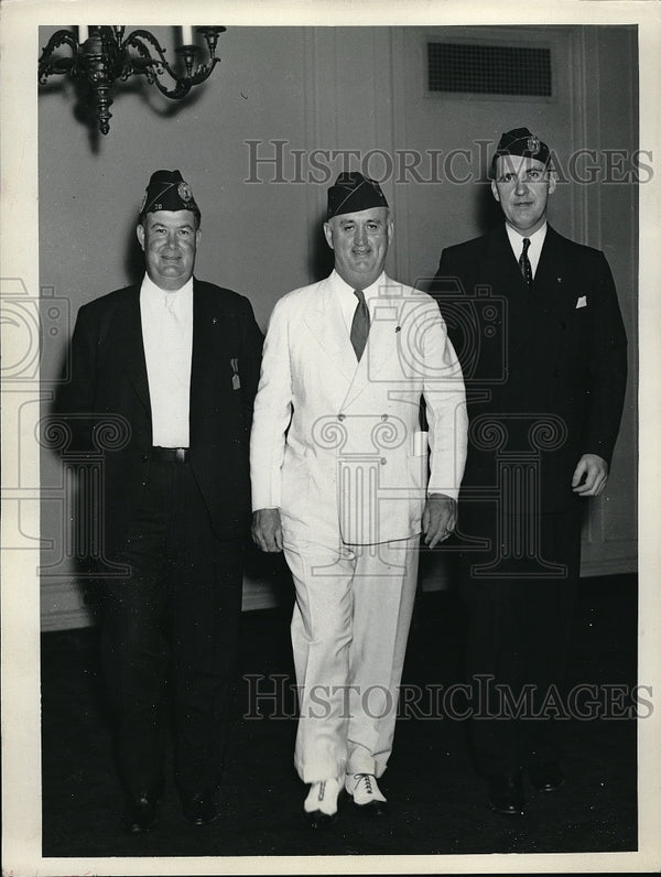 1953 Press Photo Ray Murphey National Commander, R. Barth and L Brown ...