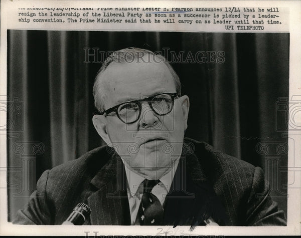 1967 Lester B Pearson Leader of Liberal Party - Historic Images