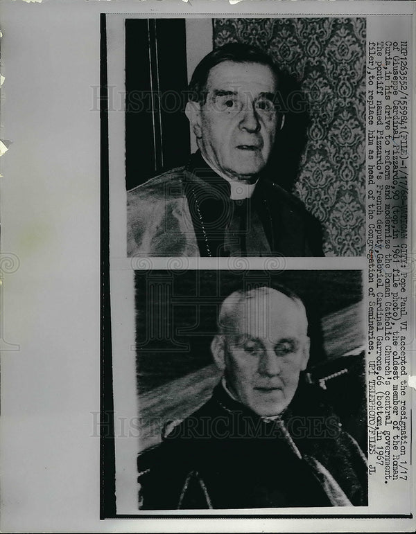 1968 Press Photo Pope Paul VI & Cardinal Pizzardo The Oldest Of The Ro ...