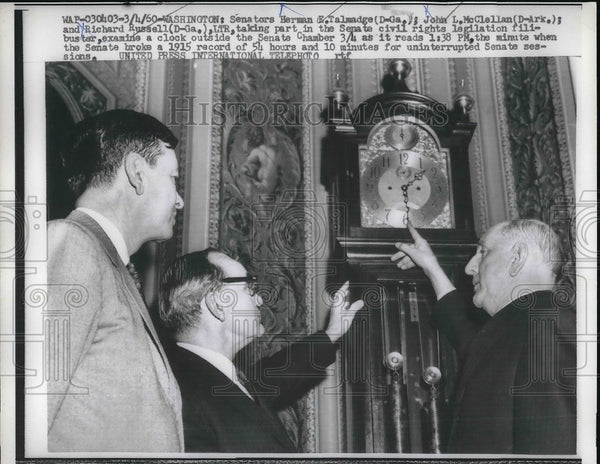 1960 Senators Herman E. Talmadge, John L. McClellan, Richard Russell ...