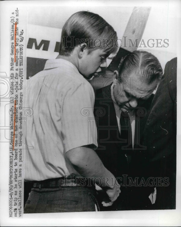 1968 Press Photo George Wallace, Jr., his father George Wallace ...