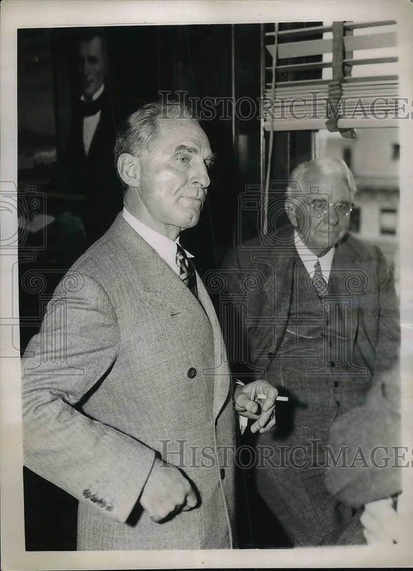 1938 Press Photo Ernest E. Norris, President, Southern Railroad, Carl ...