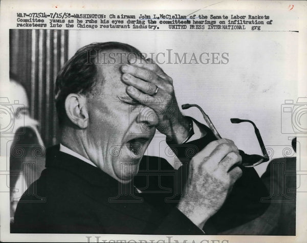 1958 D.C. Senate Labor Rackets Comm. Sen John McClellan - Historic Images