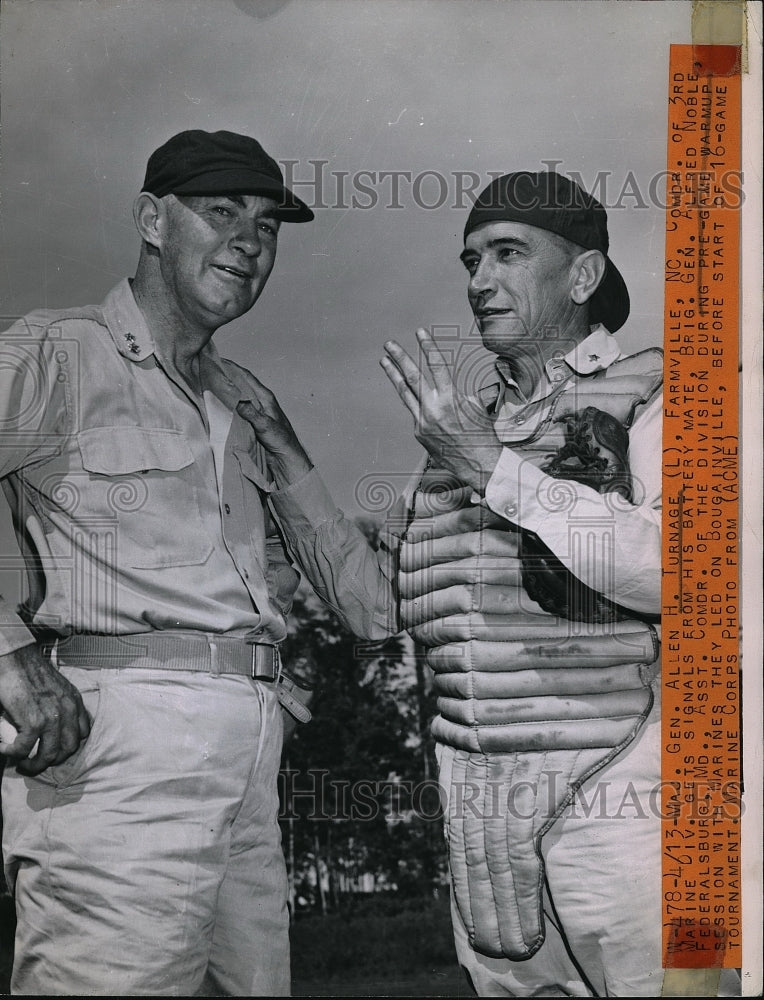 1944 Press Photo General Allen Turnage & Brig General Alfred Noble ...