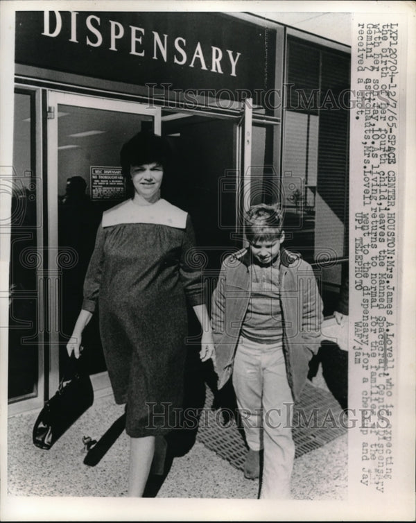 1965 Press Photo Mrs. James A. Lovell, Jay Lovell, Gemini 7 Astronaut ...
