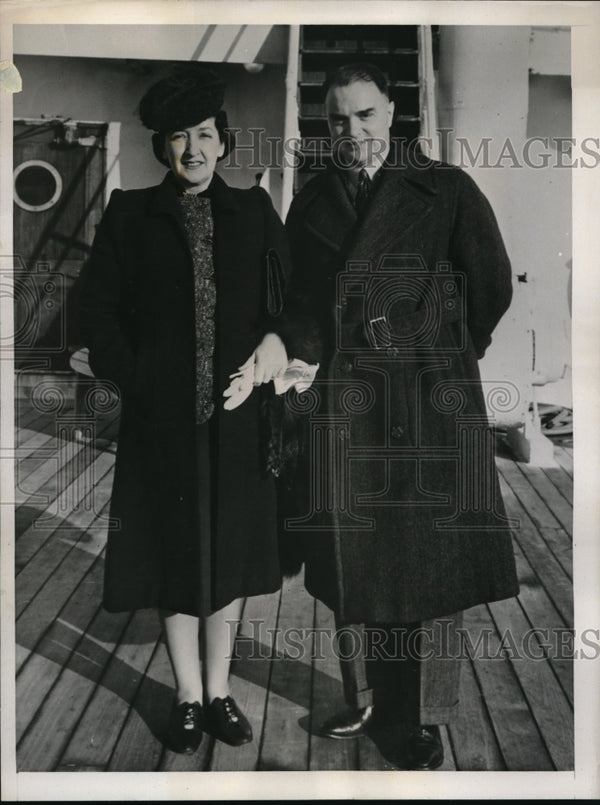 1939 Press Photo Hon Arthur H Tandy & wife new British Consul arrives ...