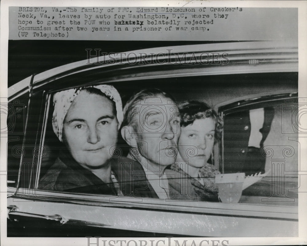 1953 Press Photo Family of Pfc. Edward Dickenson hope to greet POW aft ...