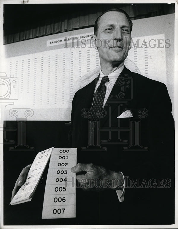 1970 Draft Lottery System, Curtis Tarr, Selective Service Washington - Historic Images